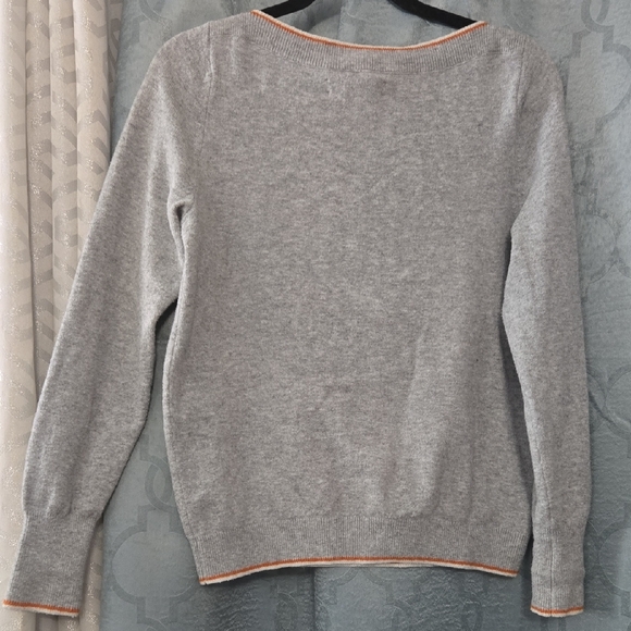 LOFT | Sweaters | Loft Gray Sweater With Orange Fox Design | Poshmark